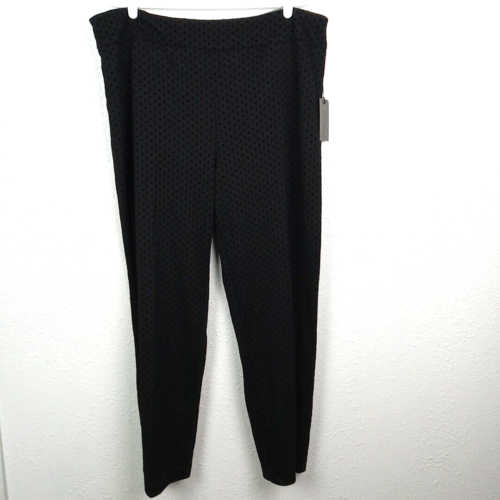 One by Chapter One Pants Women's Size 3X Slim Black Swiss Dot Ankle ...