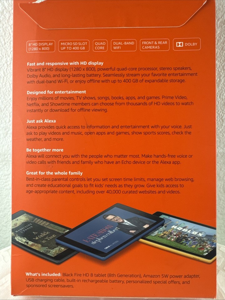 Amazon Fire HD 8 8" HD Display Tablet 16GB Black 8th Generation | eBay