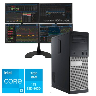 Intel Core i3 SSF Trading Multi Display PC Computer Dual Triple Quad ...