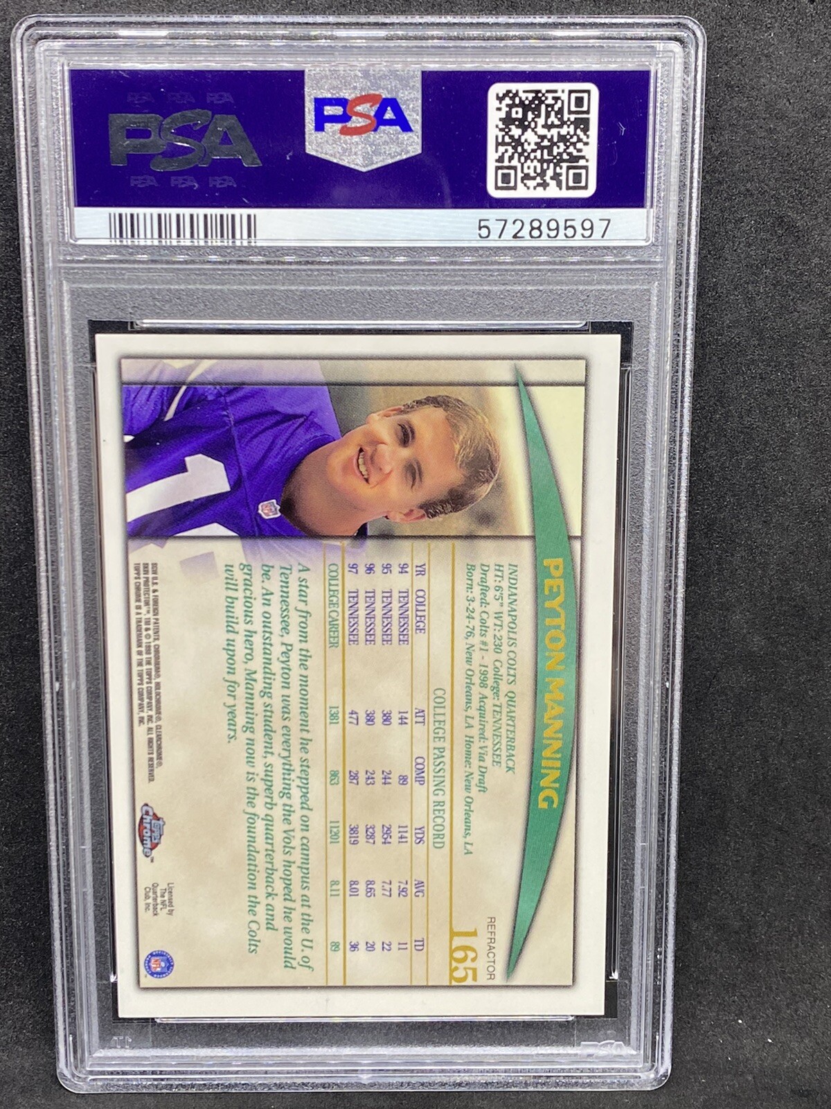 1998 Topps Chrome - Peyton Manning #165 Refractor (RC) for sale online ...