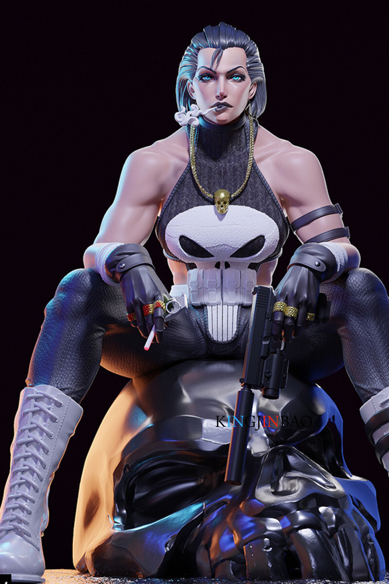 3D Print 1/8 1/6 Female Punisher Unpainted Resin GK Unassembled Statue ...