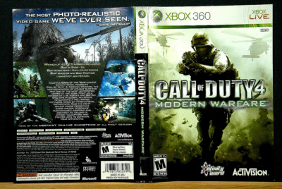 CALL OF DUTY 4 MODERN WARFARE COVER INSERT(MICROSOFT XBOX 360) | eBay