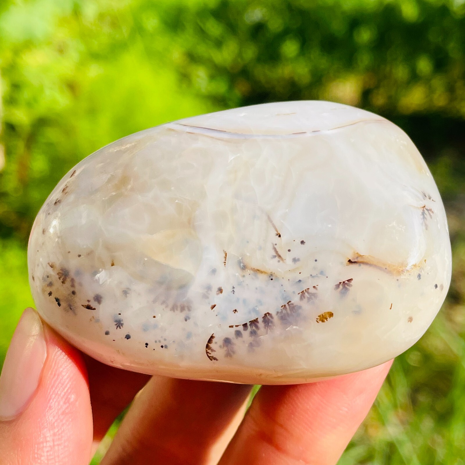 143g Dendritic Chalcedony Quartz Agate Crystal Palm Stone Picture ...