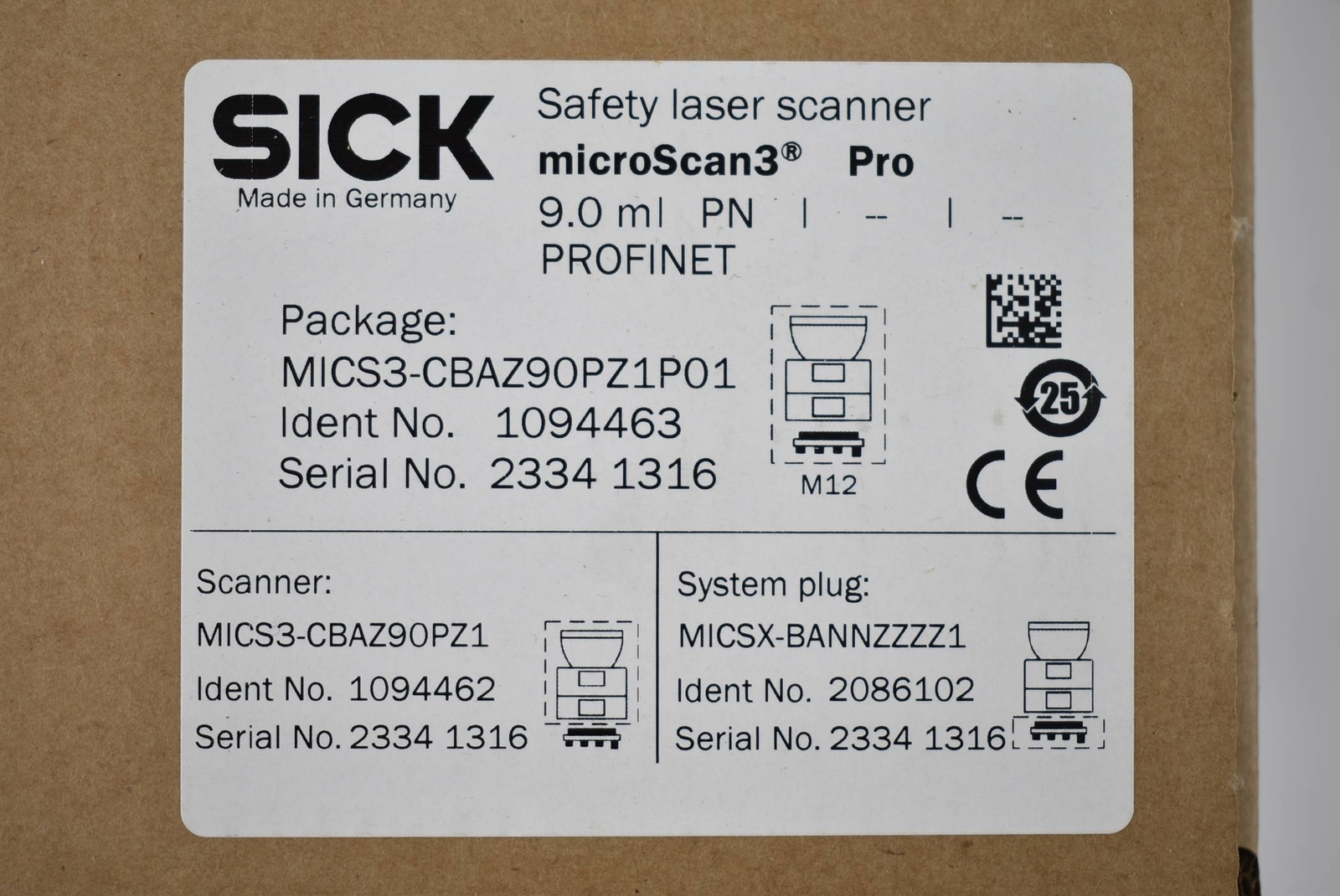 Sick Safety laser scanner microScan3 Pro MICS3-CBAZ90PZ1P01 ( 1094463 ...