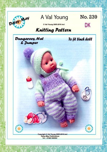 2 DOLLS KNITTING PATTERNS no 239 & 240 for a 8" doll 2 patterns by Val ...