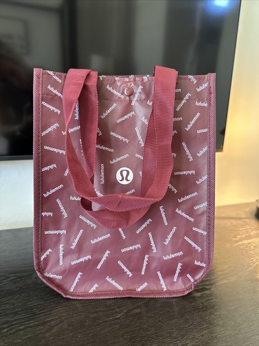 Lululemon Small Reusable Shopping Tote Lunch Bag Holiday 2023 Maroon ...