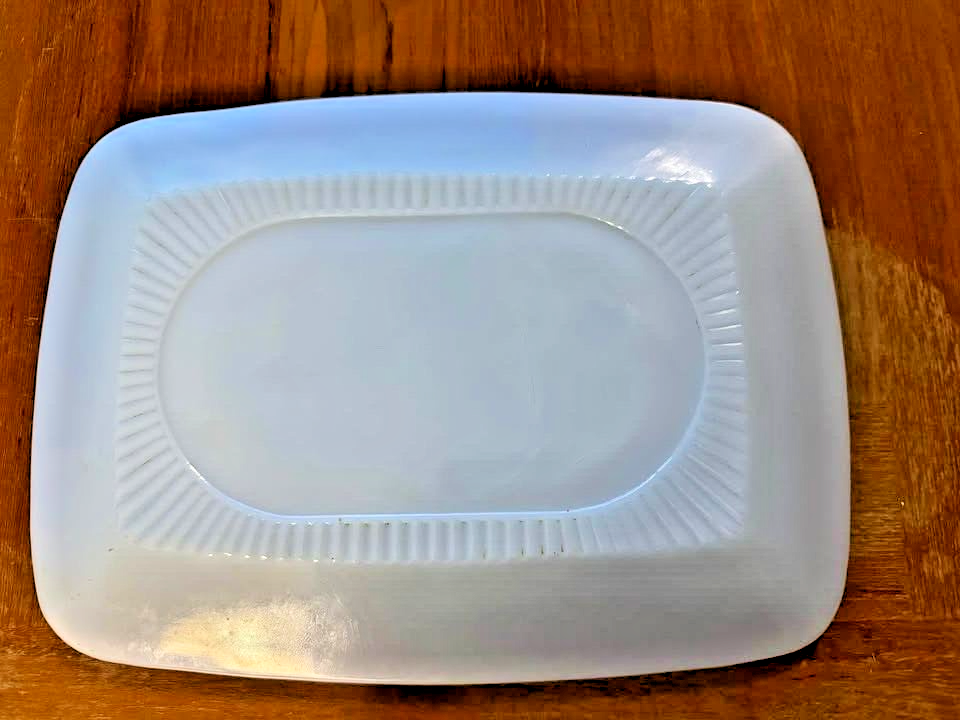 Fire King Azurite Blue Charm Serving Platter 8 X 11” Anchor Hocking ...