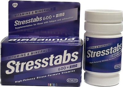 Stresstabs 600 Zinc Vitamins Minerals High Potency Stress Formula ...