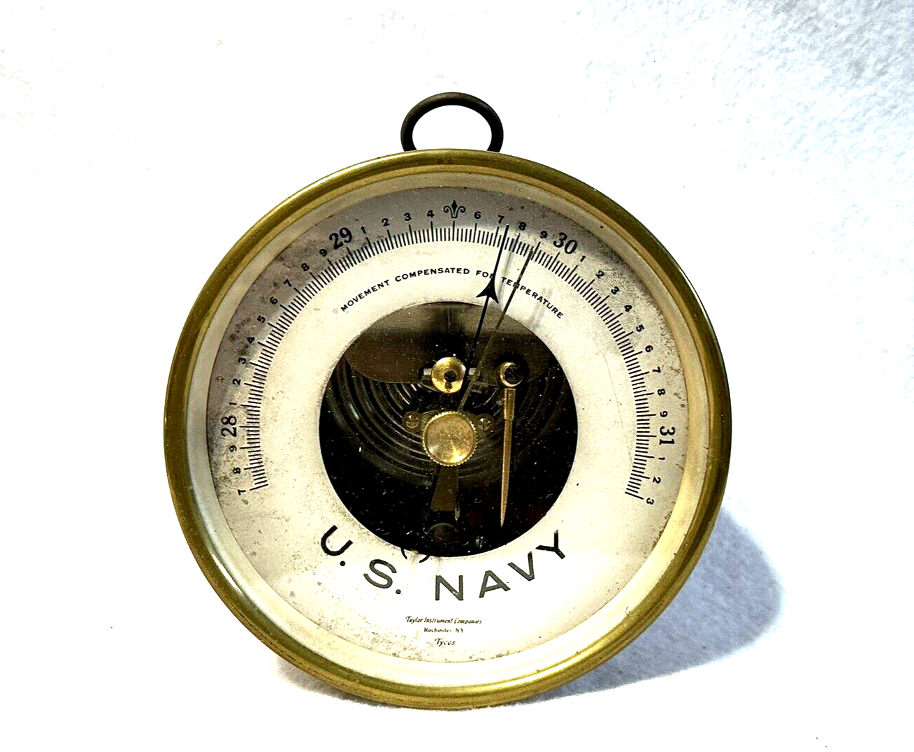 Vintage Brass US NAVY Ships Barometer Made By Taylor Instrument Co ...