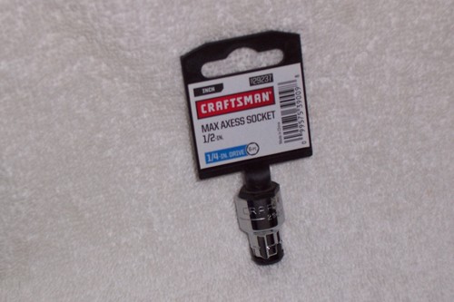 CRAFTSMAN Max Axess 1/4" Drive 1/2" 6 Pt. Go-Thru Pass-Through Socket ...