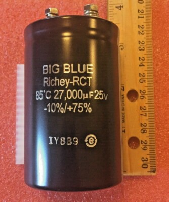 27,000uf/25V "Big Blue" Capacitor for Atari Games, Williams power ...