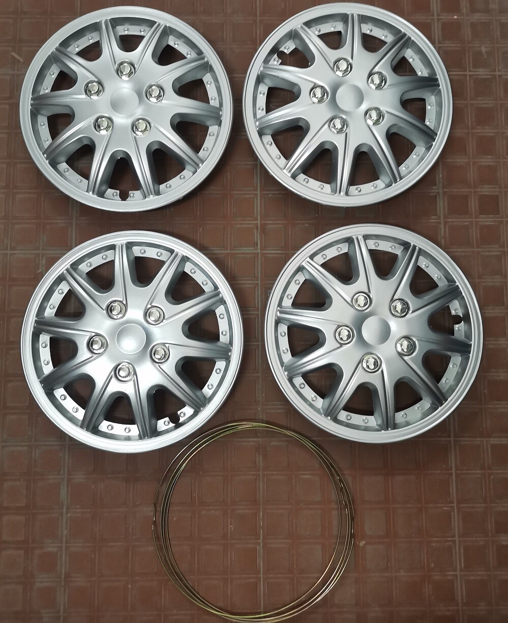 4x R12/12inch Hubcaps for Car SUV Wheel Cover Caps ABS Protector Silver ...