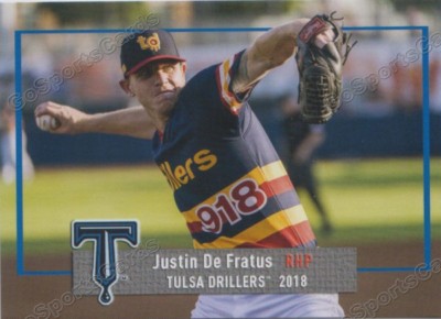 2018 Tulsa Drillers Justin De Fratus RC Rookie Los Angeles Dodgers | eBay