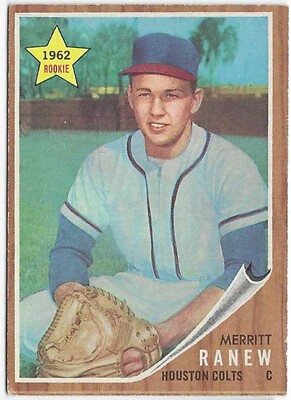 1962 Topps Merritt Ranew #156 Houston Colts RC Catcher | eBay