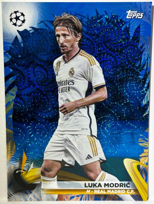 LUKA MODRIC #/99 BLUE ** RARE ** 2023-24 Topps CARNAVAL UCC UEFA REAL ...