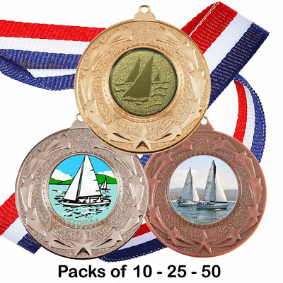 Sailing Medals & Ribbons, Yachting, Boating Medals, Packs of 10, 25 or ...