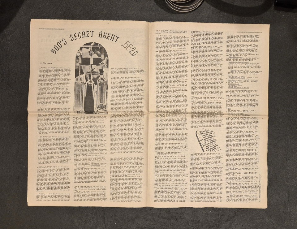 1968 Berkeley Barb Rare LSD BABY Timothy Leary 2-pages by Leary ...