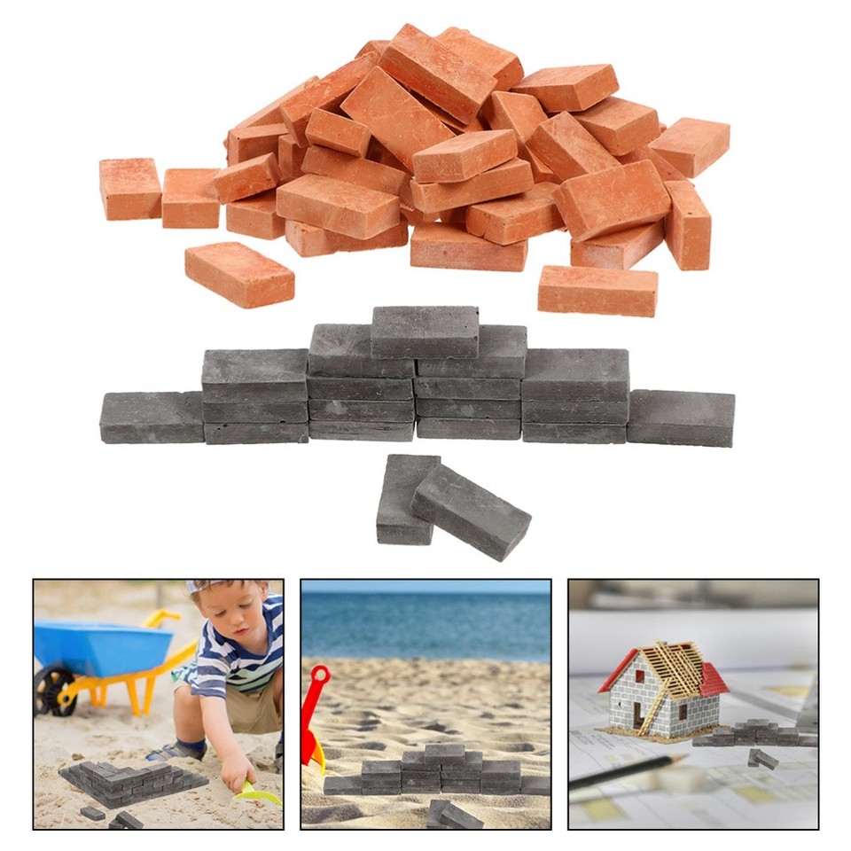 100 Pcs Simulated Brick Mini Bricks Tiny Little Crafting Child ...