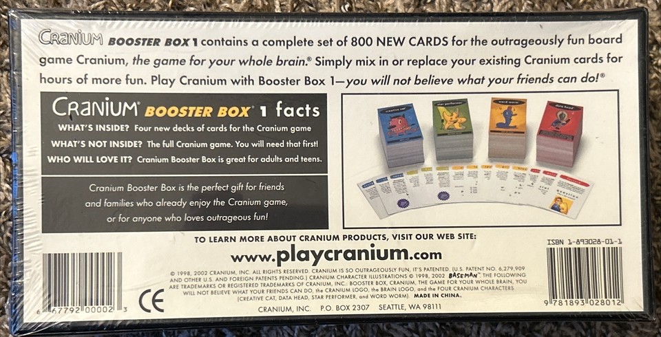 Cranium Booster Box 1 Recharge Board GAME 800 NEW CARDS 2002 | eBay