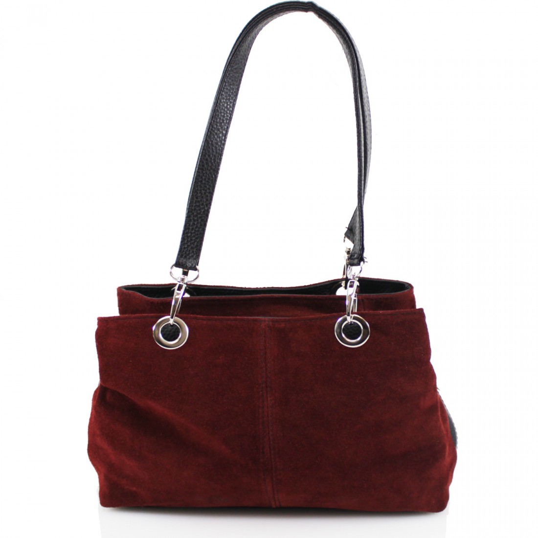 Ladies Three Compartment Style Suede Leather Shoulder Bag Women ...