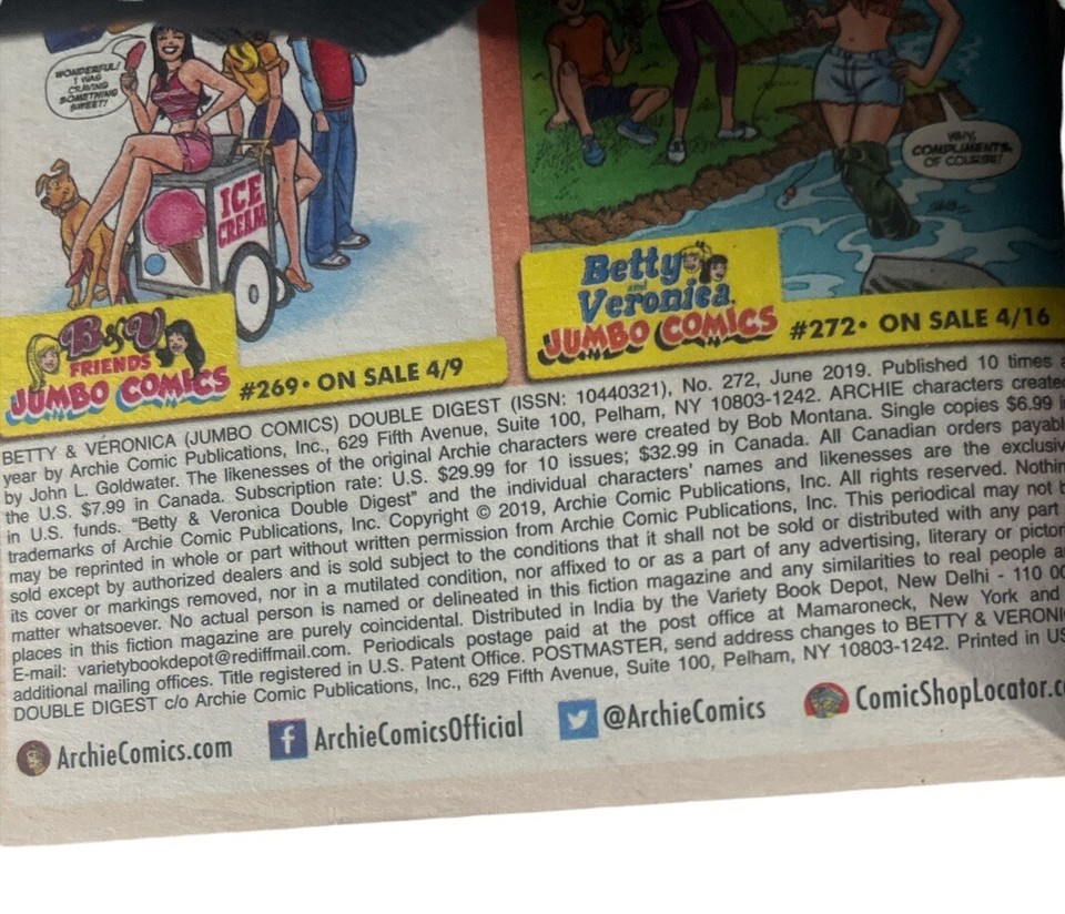 BETTY & VERONICA JUMBO COMICS DIGEST 272 (ARCHIE COMICS) FISHING COVER ...