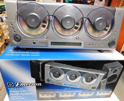 ! EMERSON MS3106 TRIPLE-PLAY LINEAR 3CD RADIO IN BOX FOR PARTS OR ...