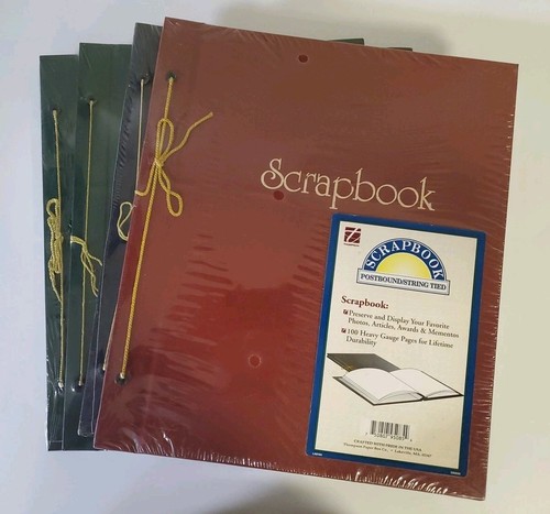 Bundle of 4-Vintage Thompson String Tied Scrapbook 100 Jumbo Pages ...