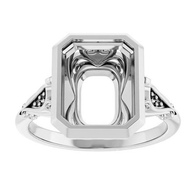 Ring Setting Octagon 11x9 mm 925 Sterling Silver Semi Mount Ring ...