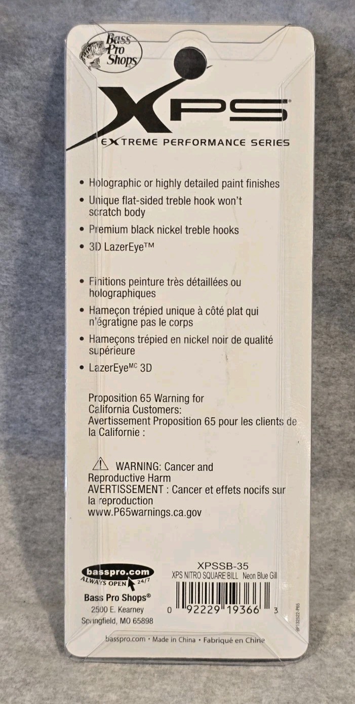 Bass Pro Shops XPS Nitro Square Bill Lazer Eye Crankbait Lure 2.5" 3 ...