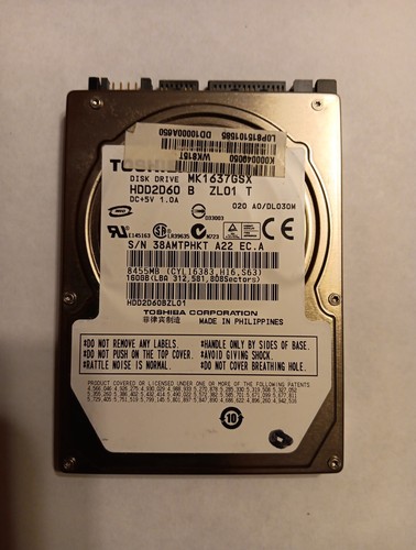 Toshiba MK1637GSX 160GB 2.5" internal SATA Laptop Hard Disk Drive | eBay