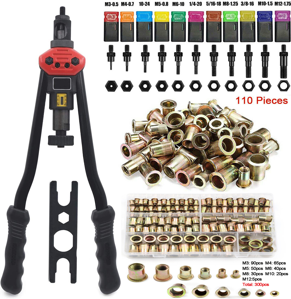 16" Rivet Gun Kit Rivnut Thread Setting Tool Nut Setter NutSert+120/900 ...