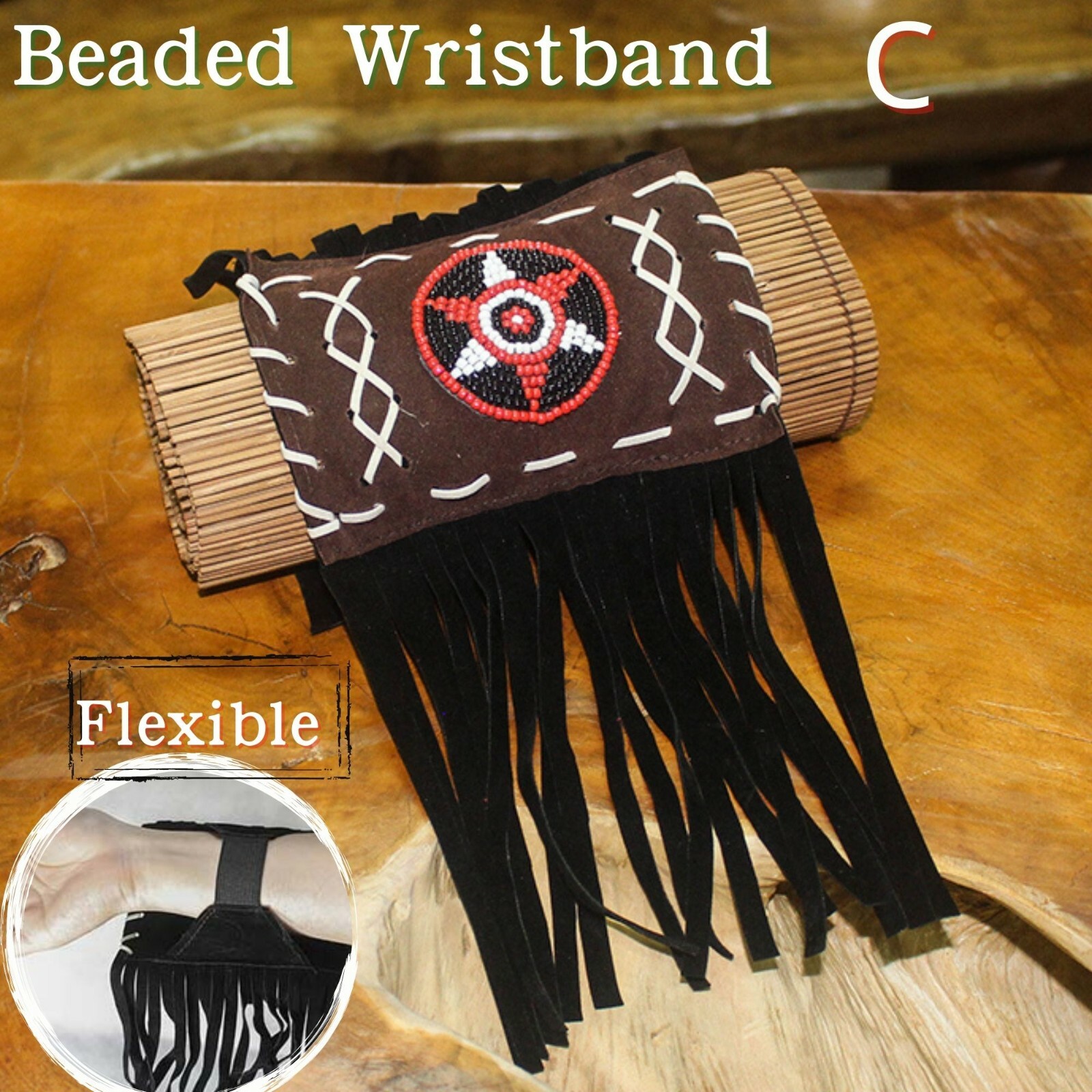 Native American Armband Wristband Bracelet Beaded Indian Chief ...