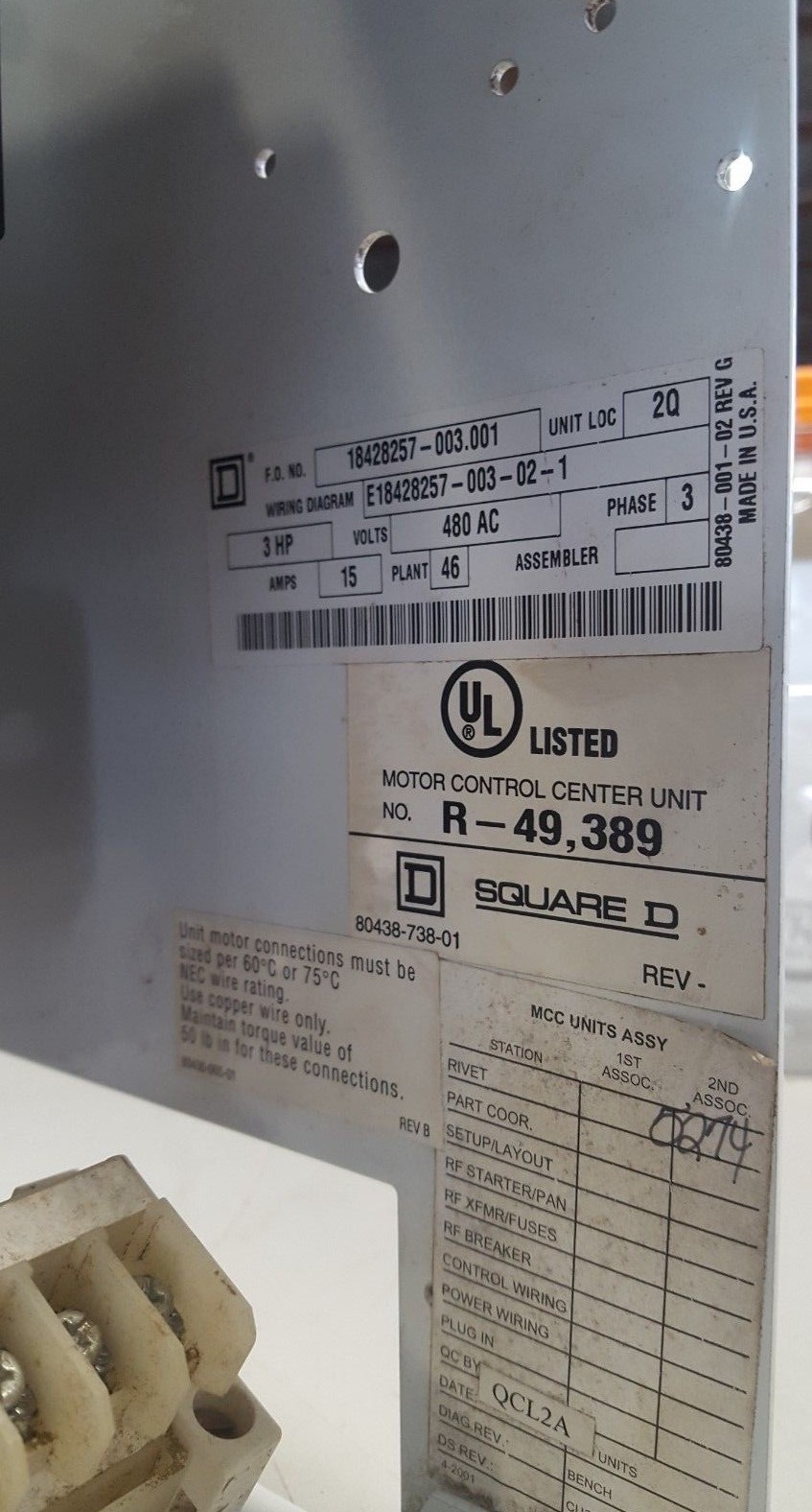 3HP Square D Model 6 Size 2 MCC Bucket w/door MOD 6 (NO RUN TIME) | eBay