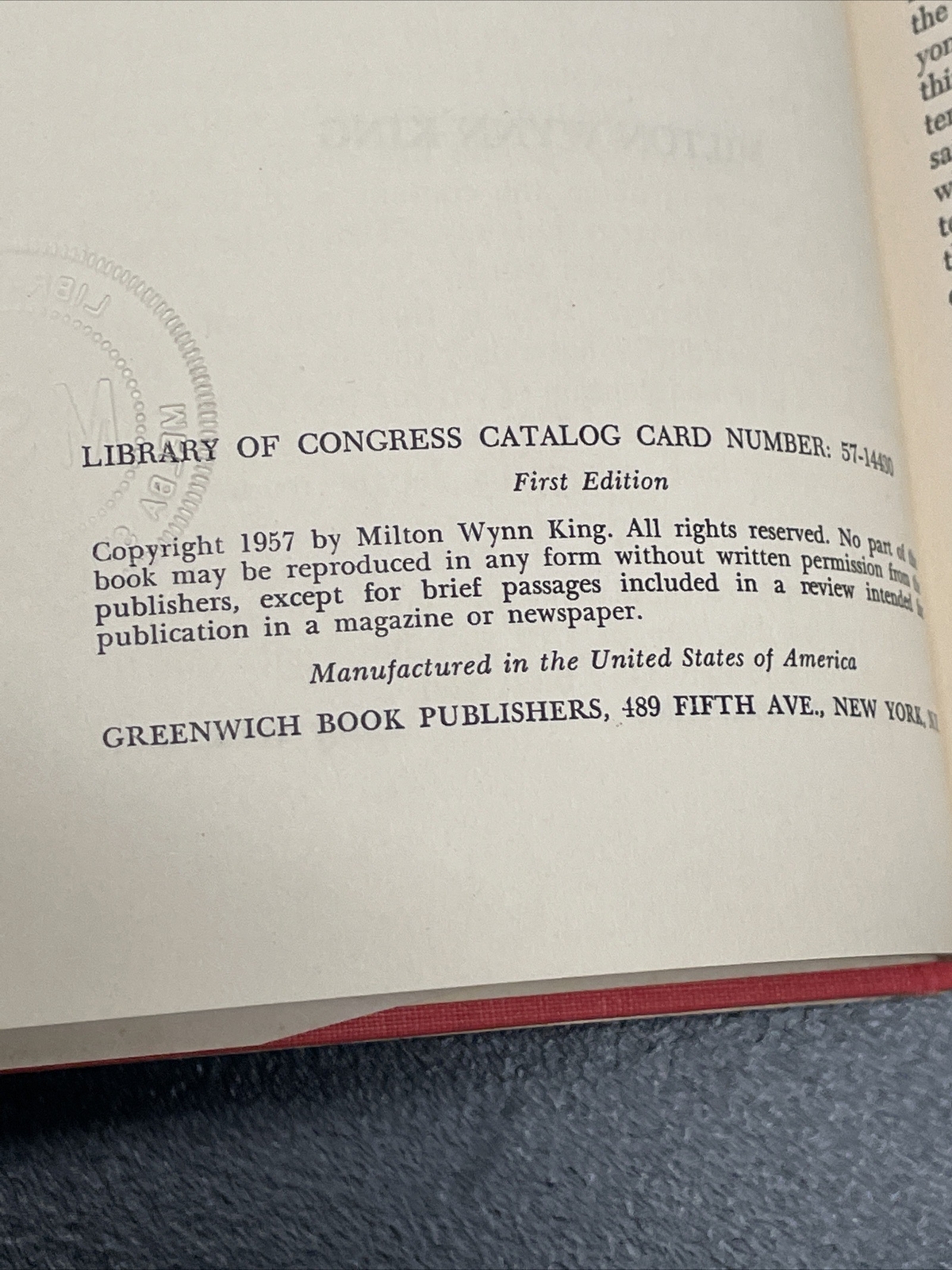 1957 ANVIL KNELLS Poems By Milton Wynn King Hb DJ NC Poet North ...