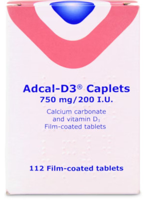 Adcal D3 Caplets - 750mg/200 iu Vitamin D3 - 112 Film Coated Tablets ...
