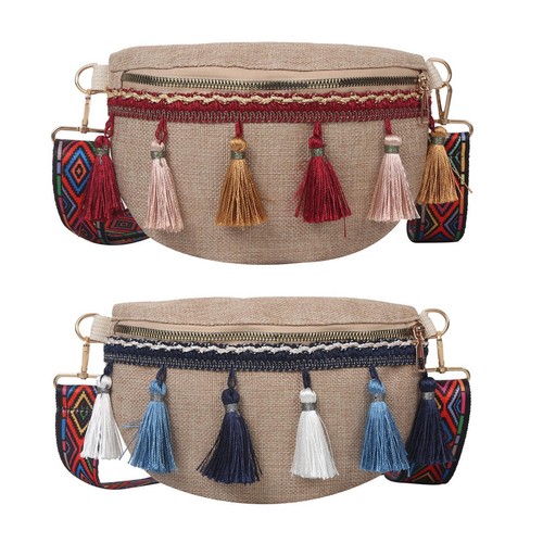Boho Fanny Pack Ethnic Crossbody Bag Women Adjustable Shoulder Strap ...