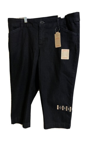 NEW St Johns Bay Dark Rinse Capri Sz 12P | eBay