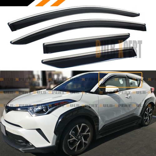FOR 2018-2022 TOYOTA C-HR CHR JDM CHROME TRIM WINDOW VISOR RAIN GUARD ...