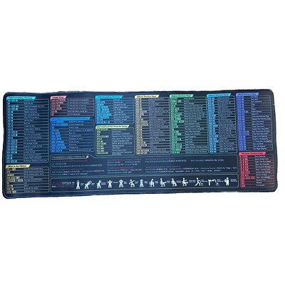 Excel/Word/Power Point/Windows Cheat Sheet Desk Pad Large Gaming Office ...