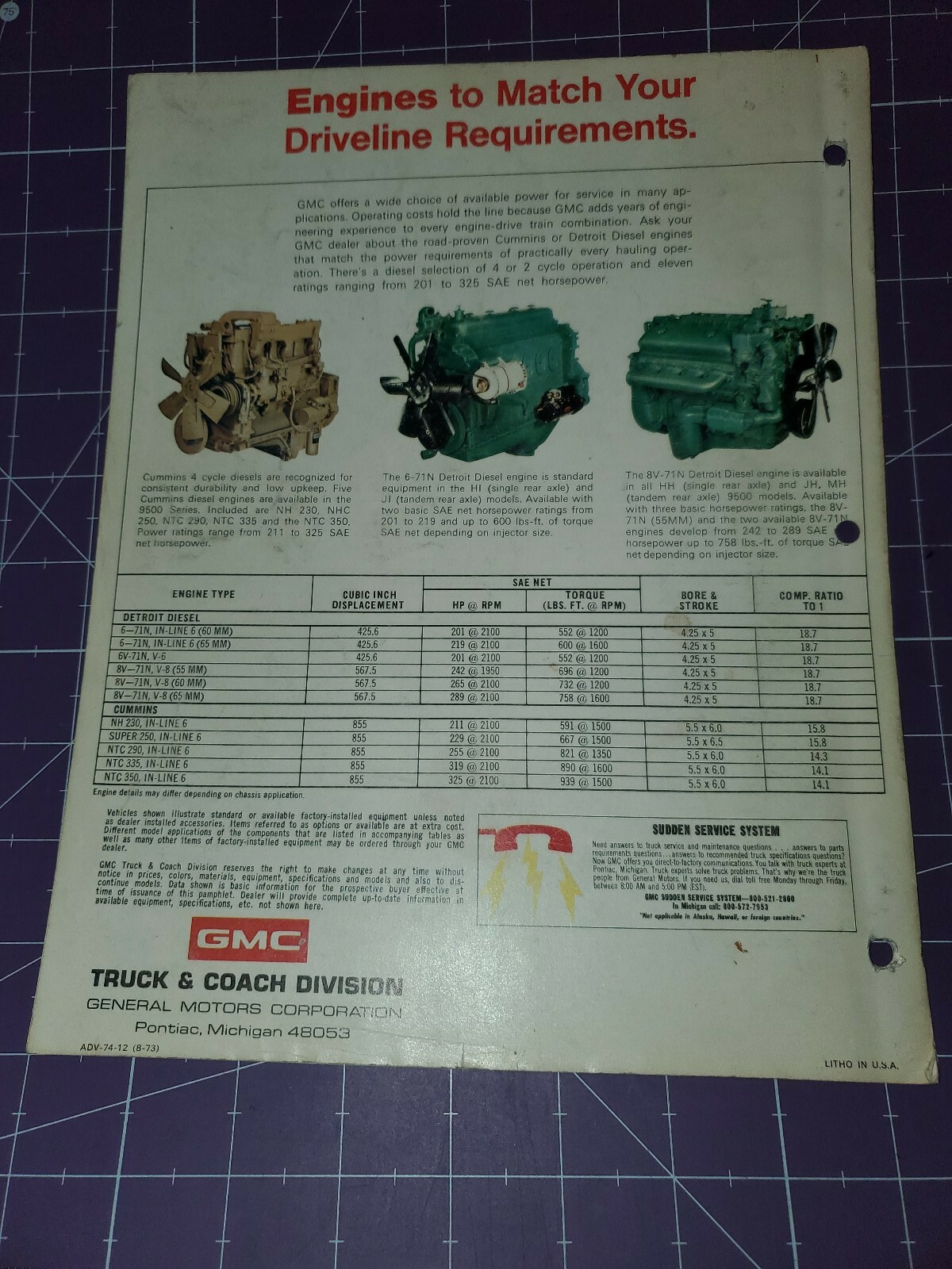 1974 GMC 9500 conventional semi truck brochure | eBay