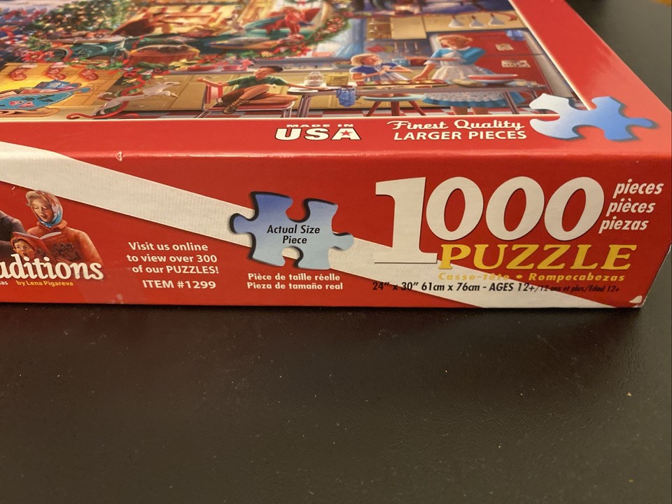 White Mountain Puzzle Christmas Traditions 1000 pc larger pieces ...