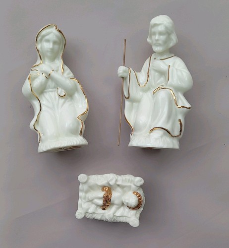 Lefton 3 Piece Nativity Set Hand Painted Porcelain China Vintage 1995 ...