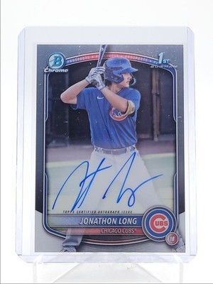 JONATHON LONG 2025 BOWMAN CHROME 1ST AUTOGRAPH CUBS R AUTO Q4060 | eBay
