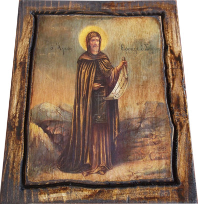 Saint St. Ephraim - The Syrian - Orthodox icon on wood handmade | eBay