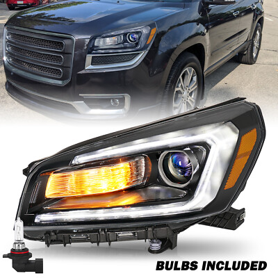 For 2013-2016 GMC Acadia Halogen LED Tube Projector Headlight Headlamp ...