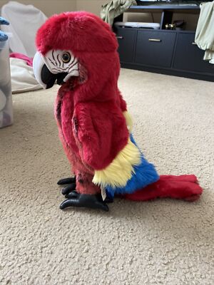 Folkmanis Puppets Scarlet Macaw Bird Parrot hand puppet plush toy 15 ...