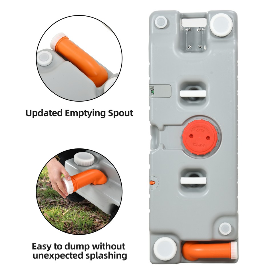 RV Waste Tank Kit Portable 19.8 Gallon Black Water Holding Tote Sewer ...