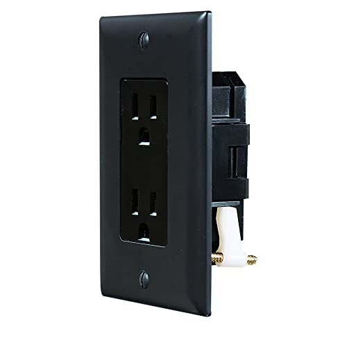 RV Designer S817 Self Contained Dual Outlet with Cover Plate Black AC ...