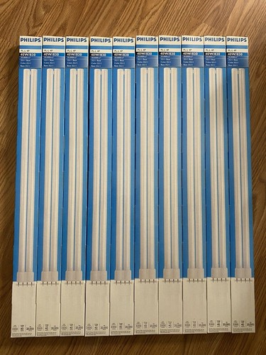 10 PHILIPS CFL PL-L 4P 40W/830/4P/IS COMPACT FLUORESCENT LAMPS TWIN ...