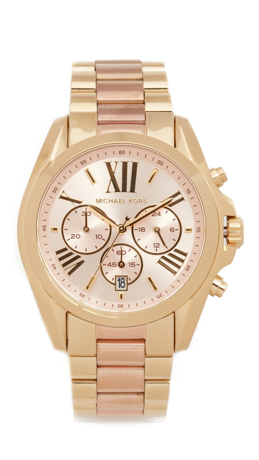 Michael Kors Bradshaw Chronograph Two-Tone Stainless Steel Women's ...